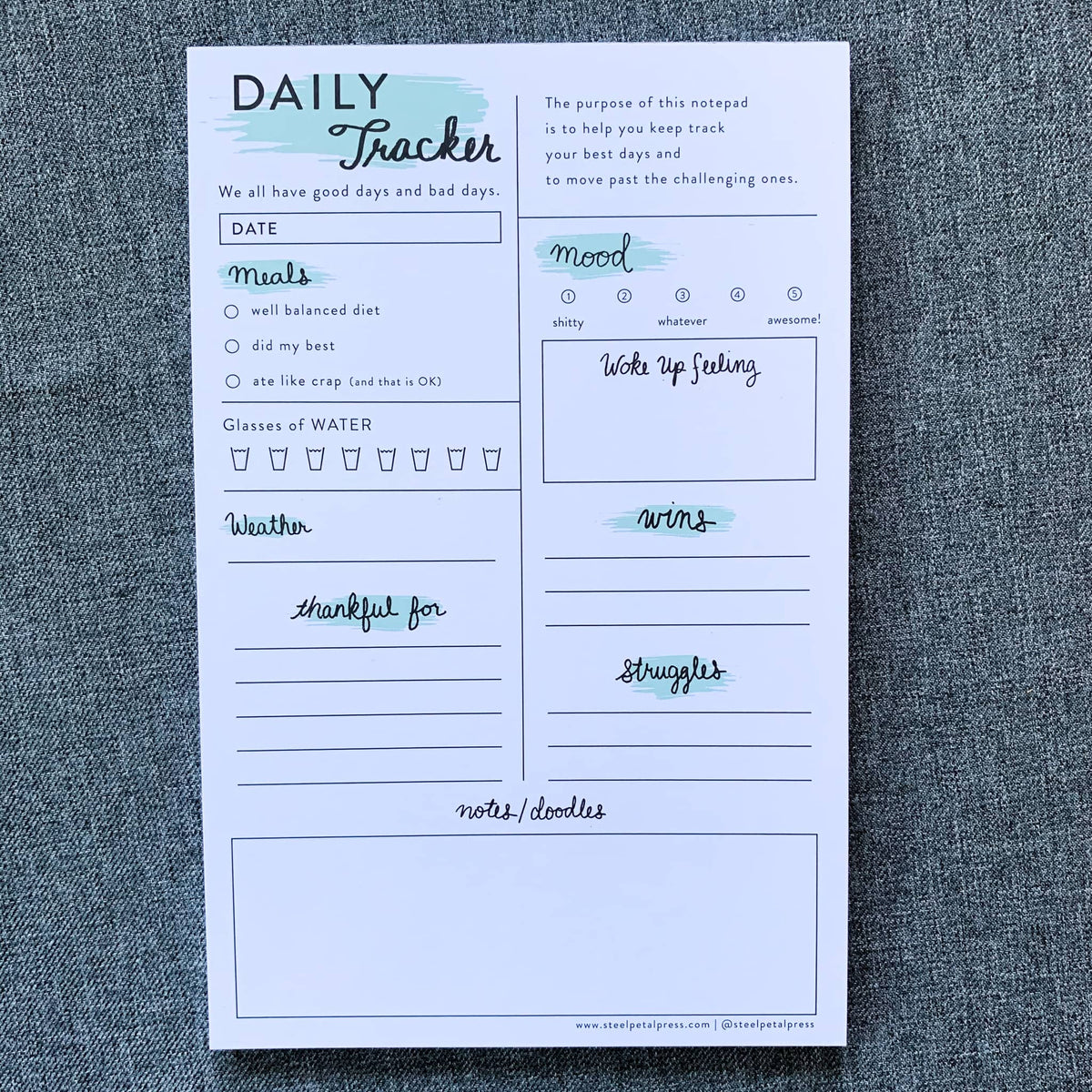Daily Goal Tracker Notepad – Paper Whale